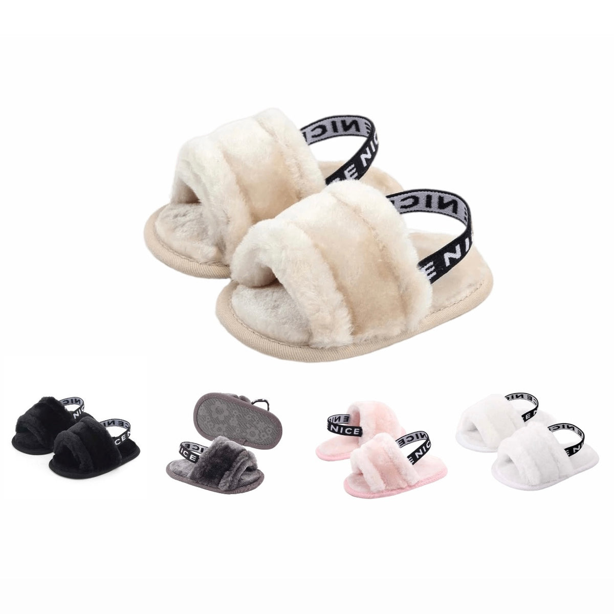 Fluffy Slippers With Nice Strap Ruby Mae Childrenswear